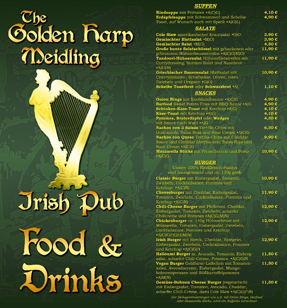 Irish Pub - The Golden Harp Irish Pub Meidling Kaffeehaus Wien